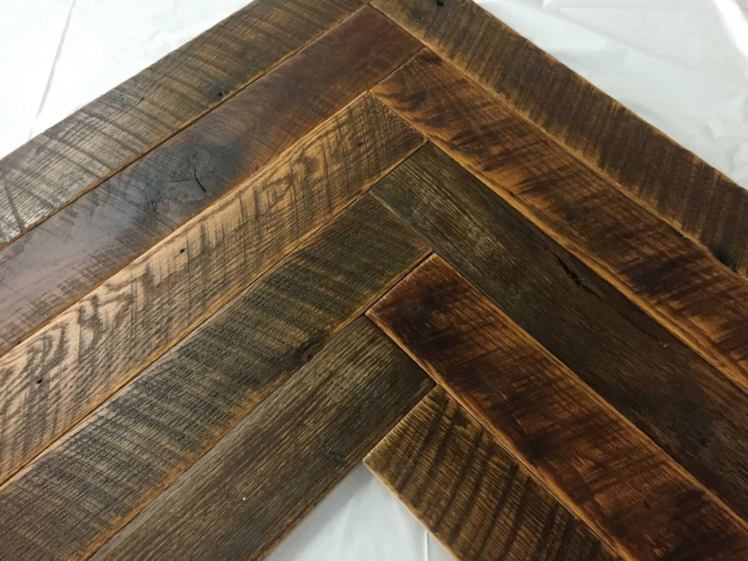 Reclaimed Herringbone Gallery - Signature Hardwoods